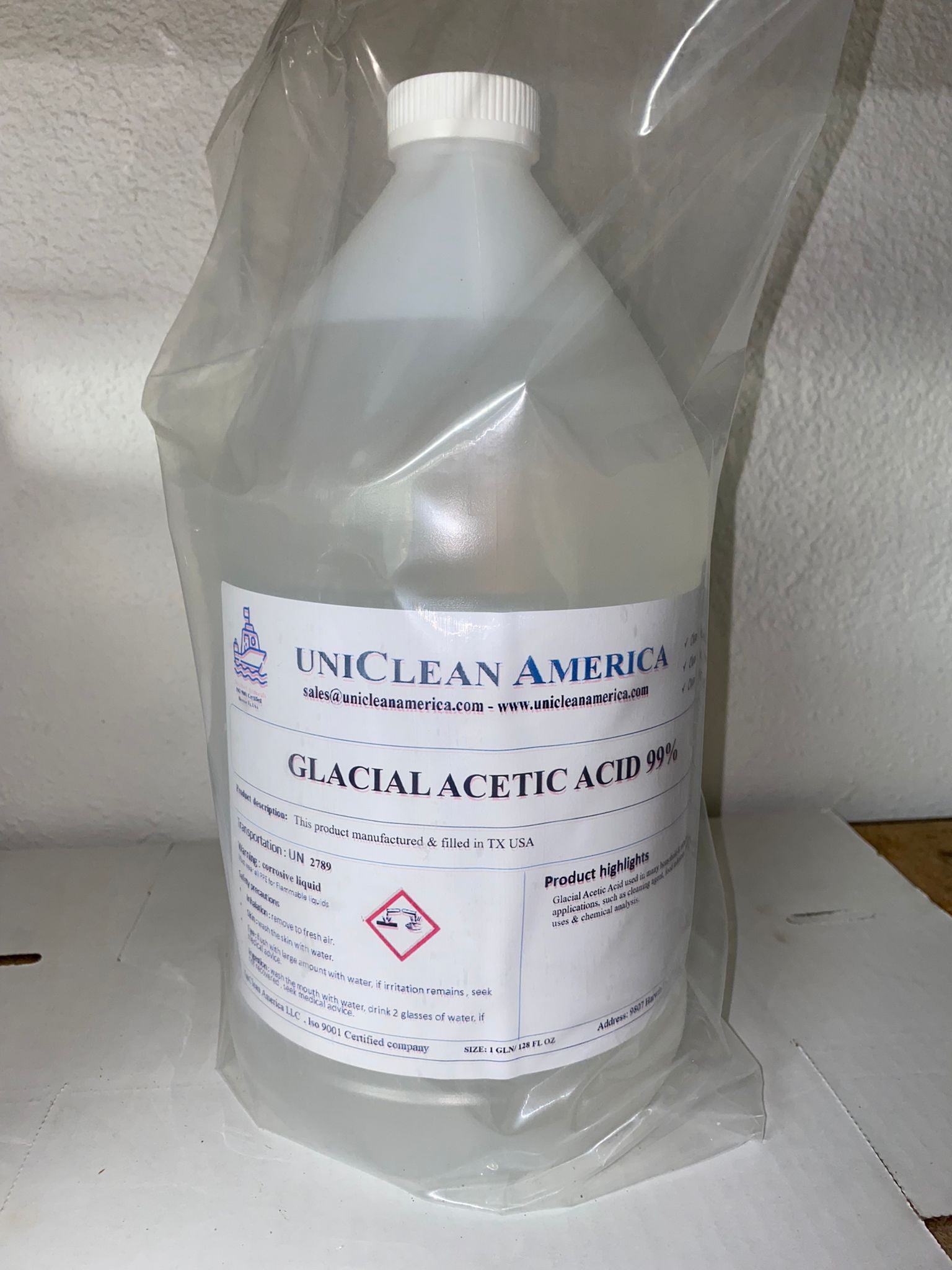 Glacial Acetic Acid- High purity Acetic Acid 99.9% - Made in USA - size ...