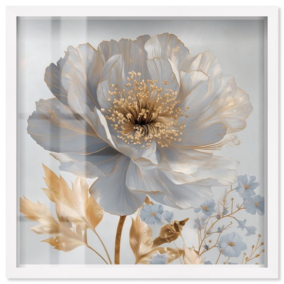 Glacial Bloom Gild Shadowbox Print Floral Wall Decor by Art Remedy ...