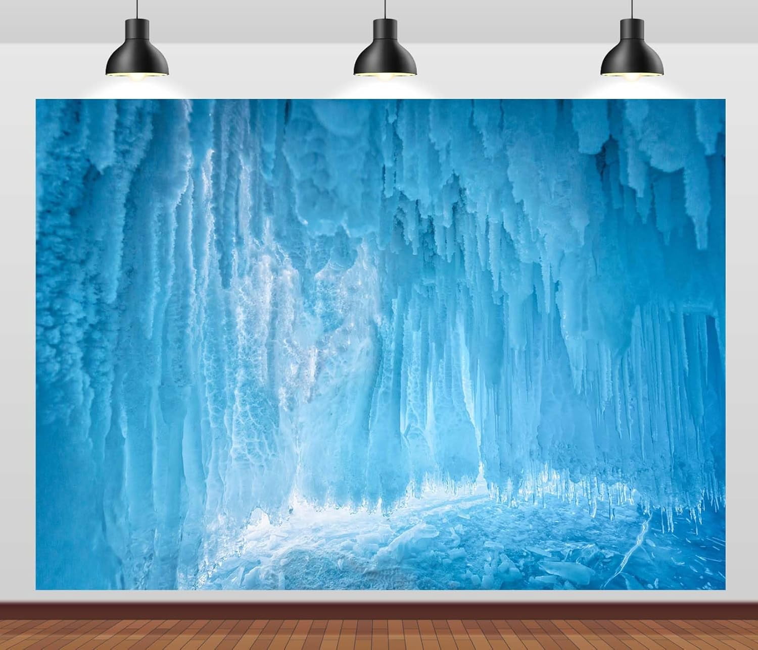 Glacier Backdrop Ice Cave Icicle Snow Backdrop Iceberg Background Ice ...