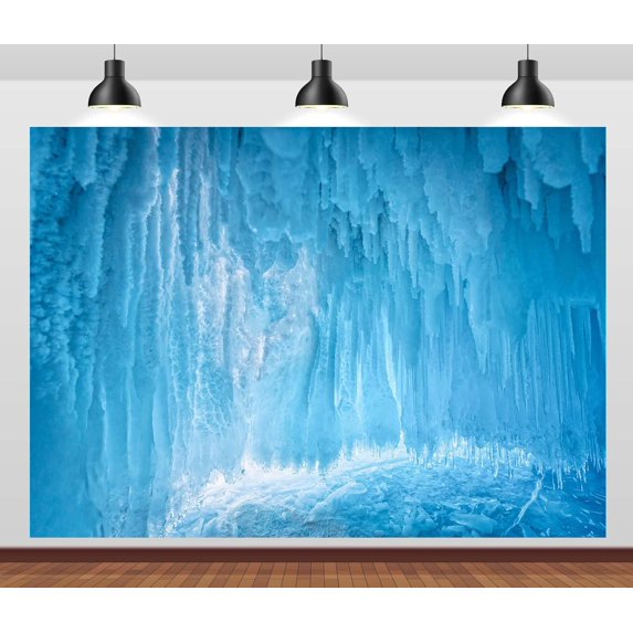 Glacier Backdrop Ice Cave Icicle Snow Backdrop Iceberg Background Ice ...