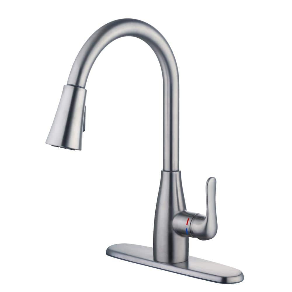 Glacier Bay McKenna Single-Handle Pull Down Sprayer Kitchen Faucet in ...