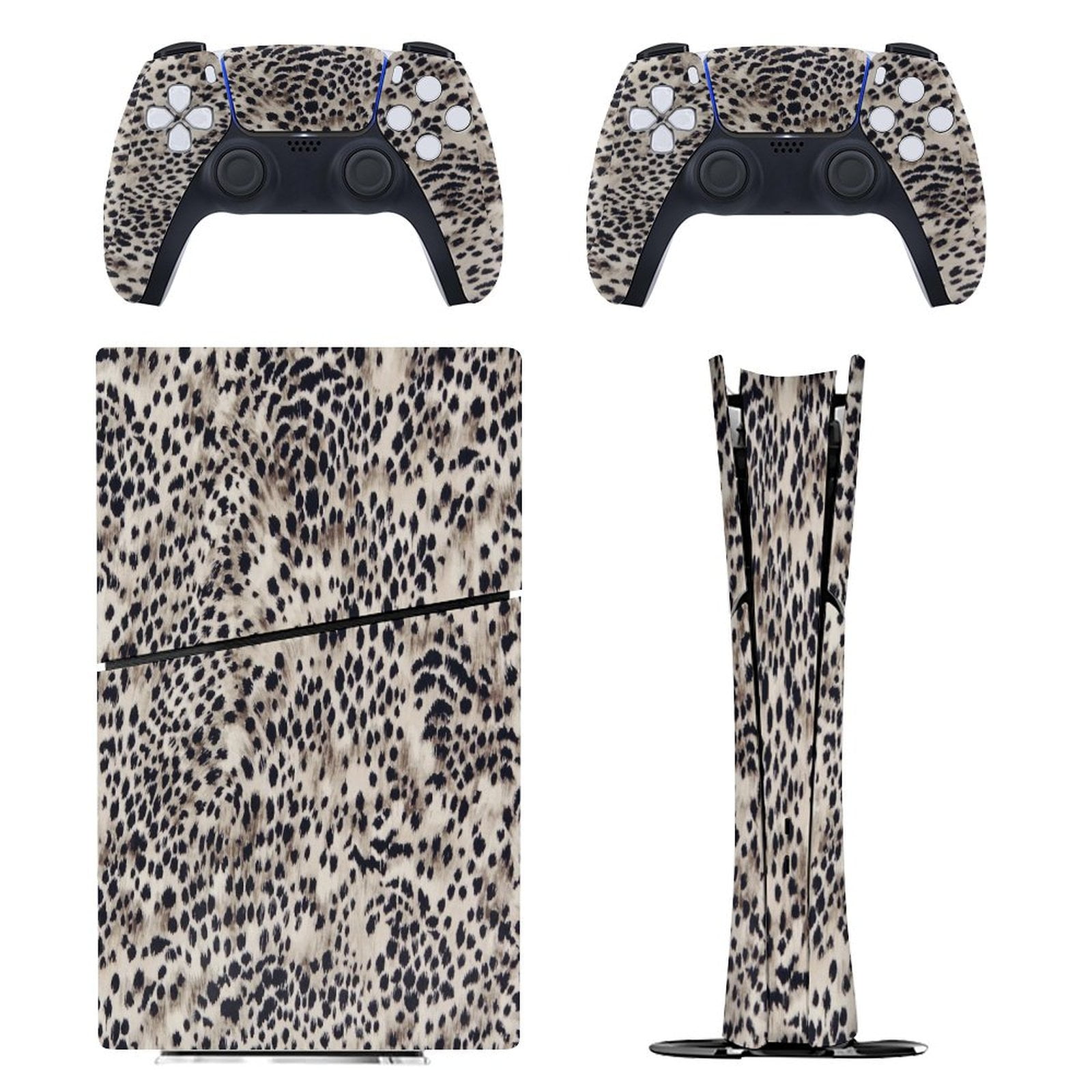 Glacier Black And Gray Cheetah Print PS5/PS5 Pro/PS5 Slim Digital Disc ...
