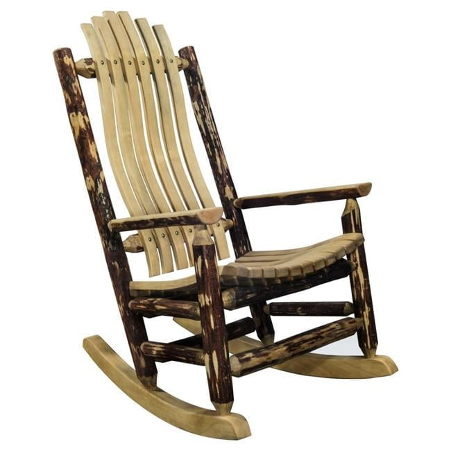 Glacier Country Collection Adult Log Rocker, Exterior Stain - Walmart.com