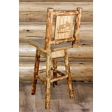 "Montana Woodworks Glacier Country 30"" Moose Design Bar Stool in Brown ...