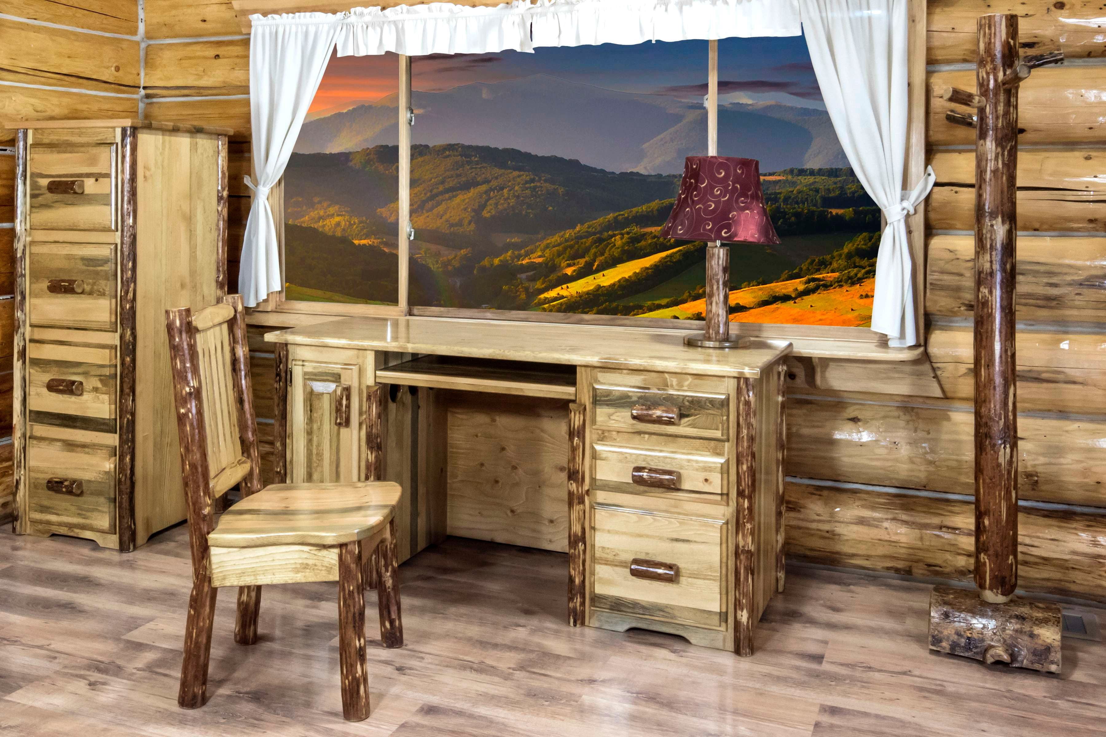 Glacier Country Solid Wood Study Collection Computer Desk - Walmart.com