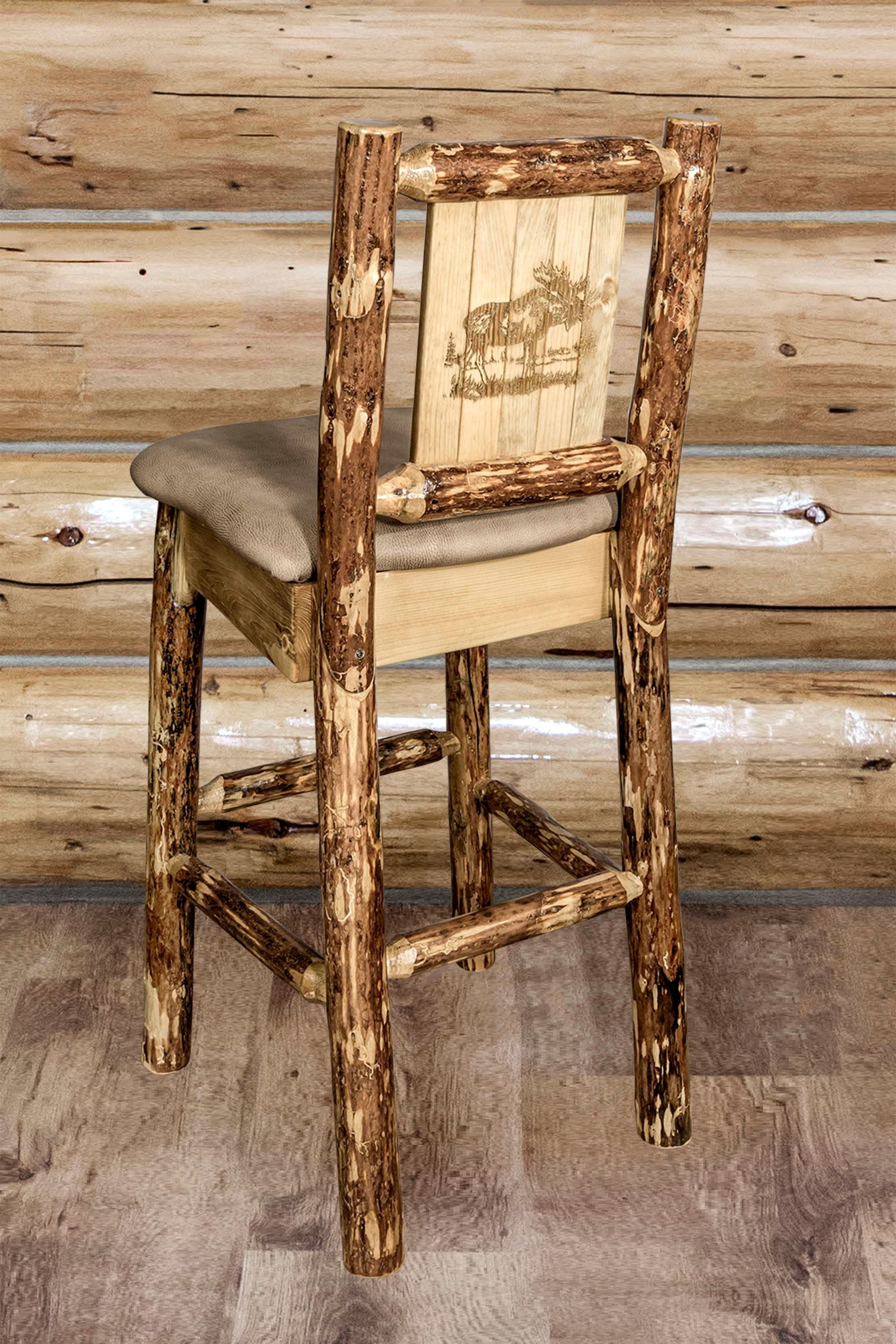 Glacier Country Collection Counter Height Barstool w/ Back - Buckskin ...