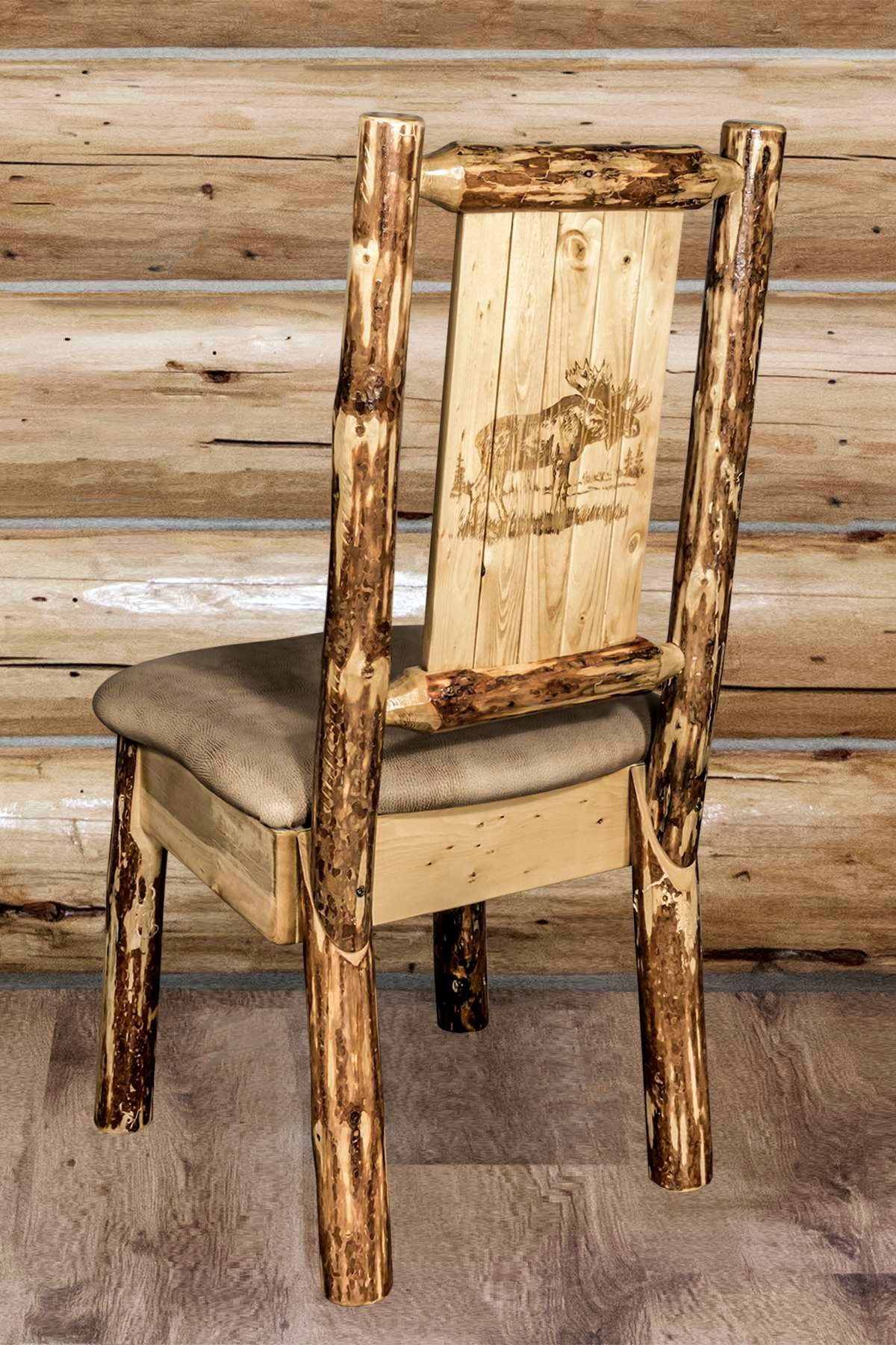Glacier Country Collection Side Chair - Buckskin Upholstery, w/ Laser ...