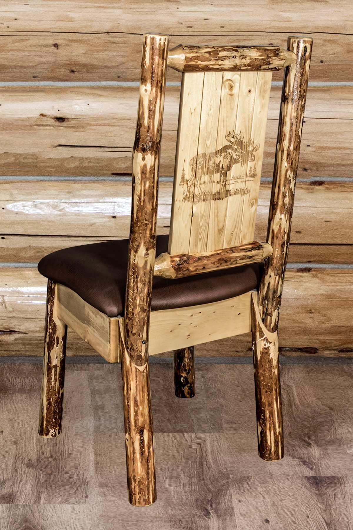 Glacier Country Collection Side Chair - Saddle Upholstery, w/ Laser ...