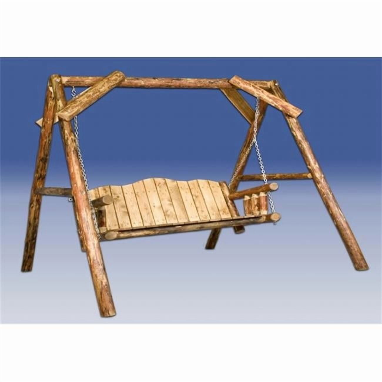 Glacier Country Log Lawn Swing with A-Shaped Frame - Walmart.com