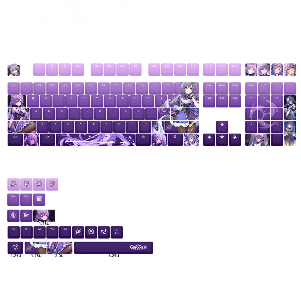 Glacier Genshin Impact PBT Dye-Sublimation Cherry Profile Full Keycaps ...