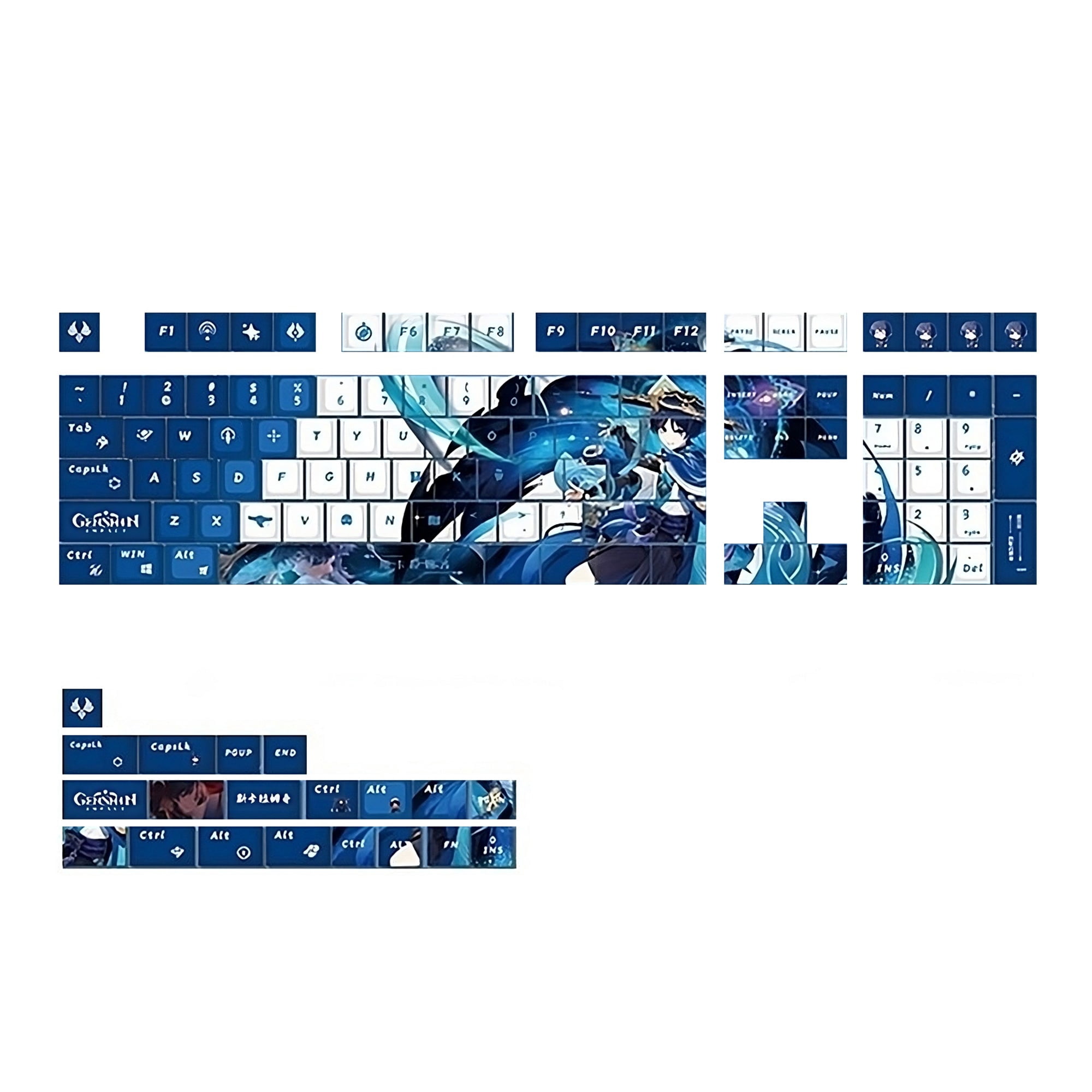 Glacier Genshin Impact PBT Dye-Sublimation Cherry Profile Full Keycaps ...