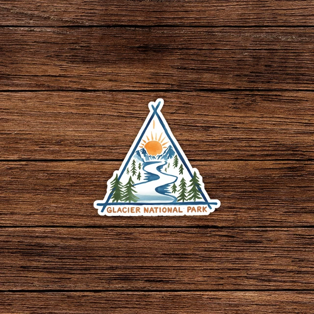 Glacier National Park Adventure Sticker - Outdoor Nature Travel ...