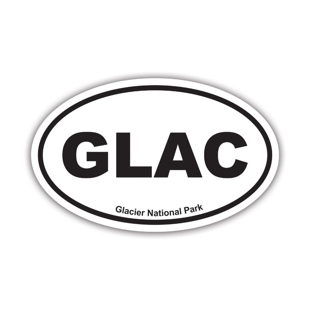 Glacier National Park GLAC Oval Sticker Decal - Self Adhesive Vinyl - Weatherproof - Made in USA ...