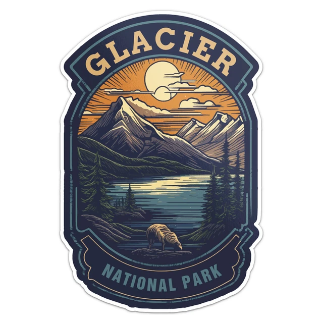 Glacier National Park Sticker Phone Decal Water Bottle Stickers Car ...