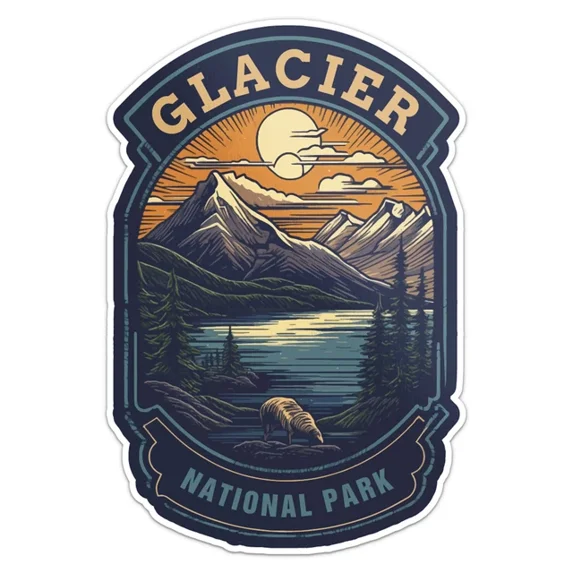 Glacier National Park Sticker Phone Decal Water Bottle Stickers Car ...