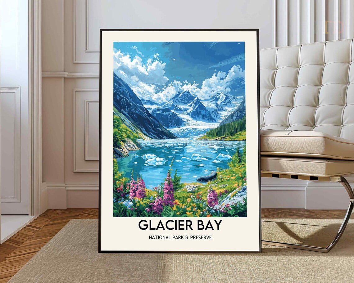 Glacier National Park Travel Print, National Park Travel Art, Glacier ...