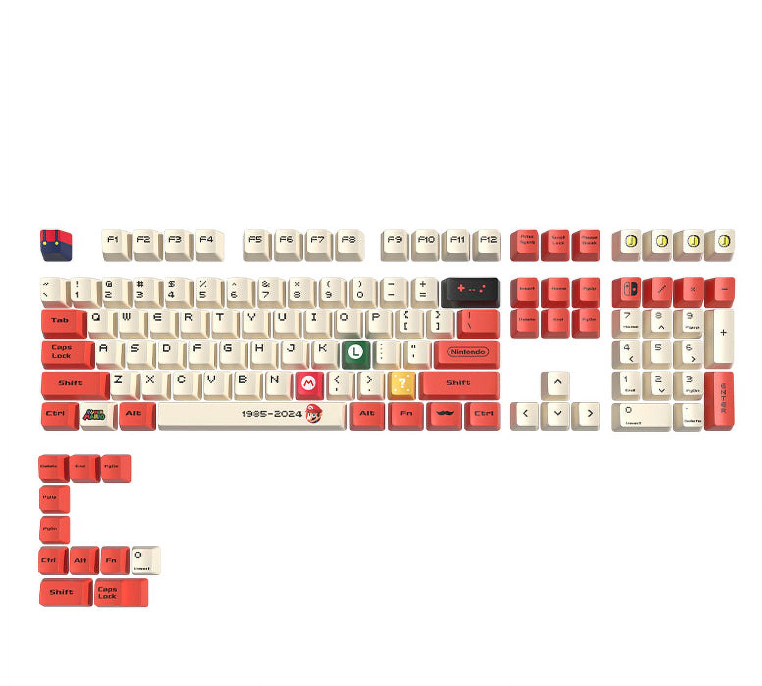 Glacier PBT Dyed Sublimated OEM Profile Mario Keycaps Set - Walmart.com