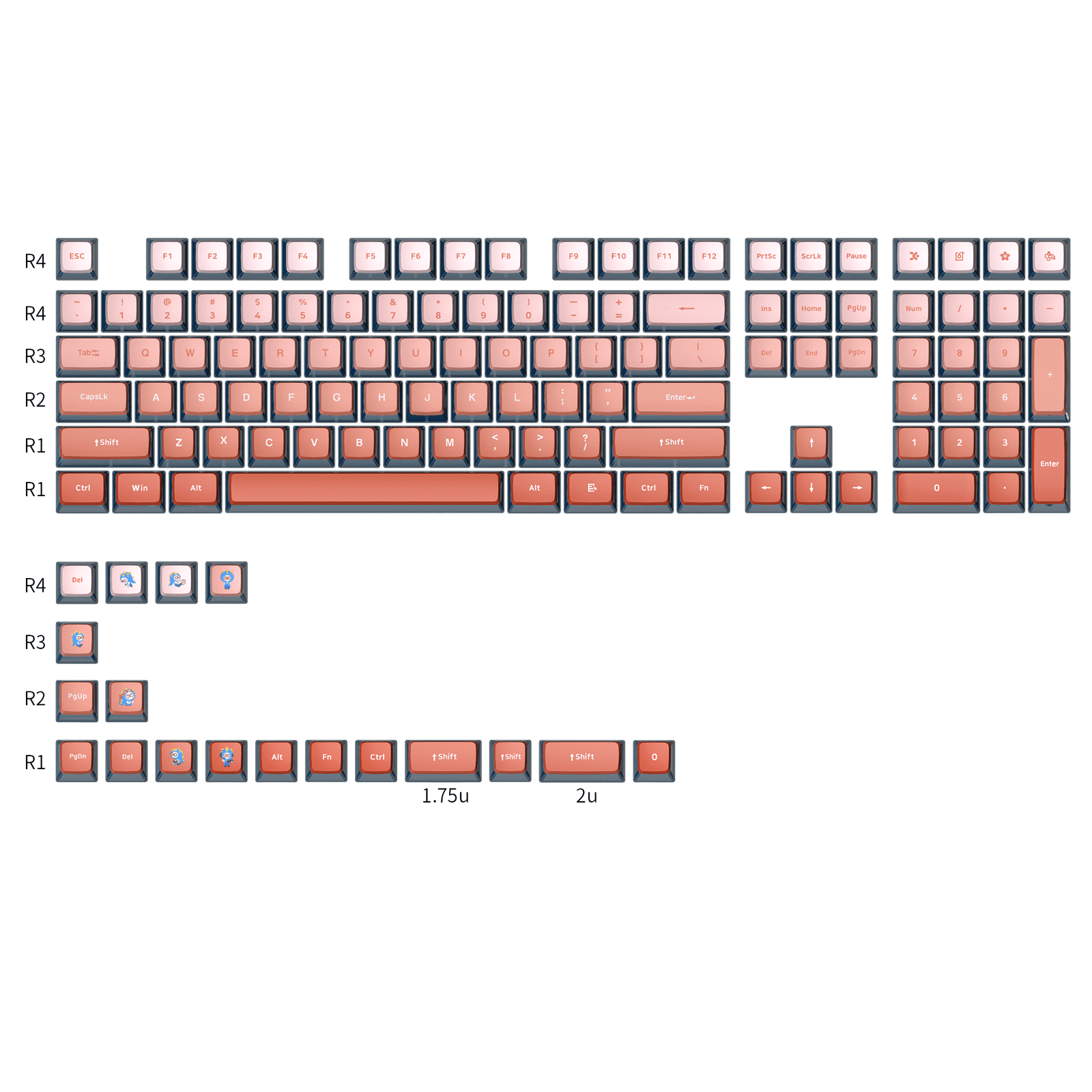 Glacier Skyloong GK7 PBT Translucent Keycaps - Walmart.com