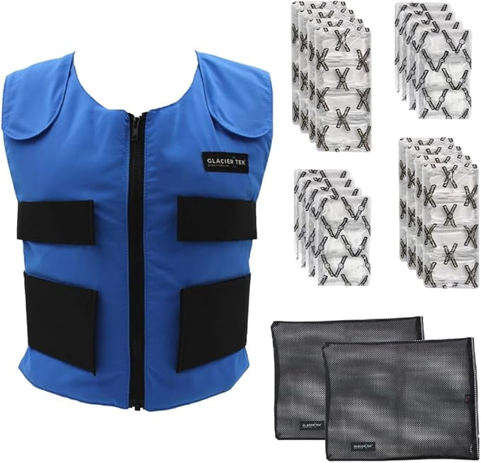 Glacier Tek Sports Cool Vest Bundle, with TWO SETS of Cooling Packs ...