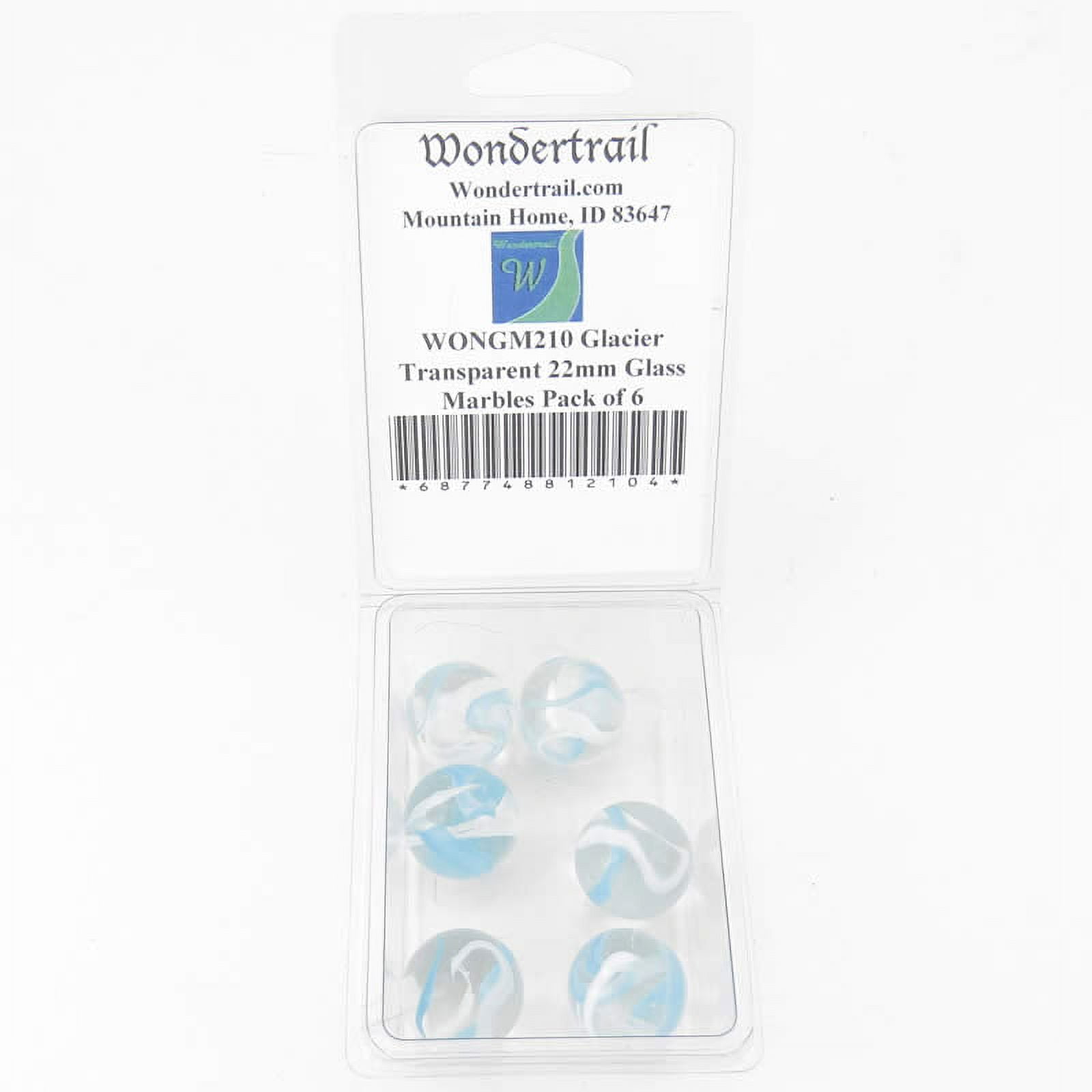 Glacier Transparent 22mm Glass Marbles Pack of 6 Wondertrail - Walmart.com