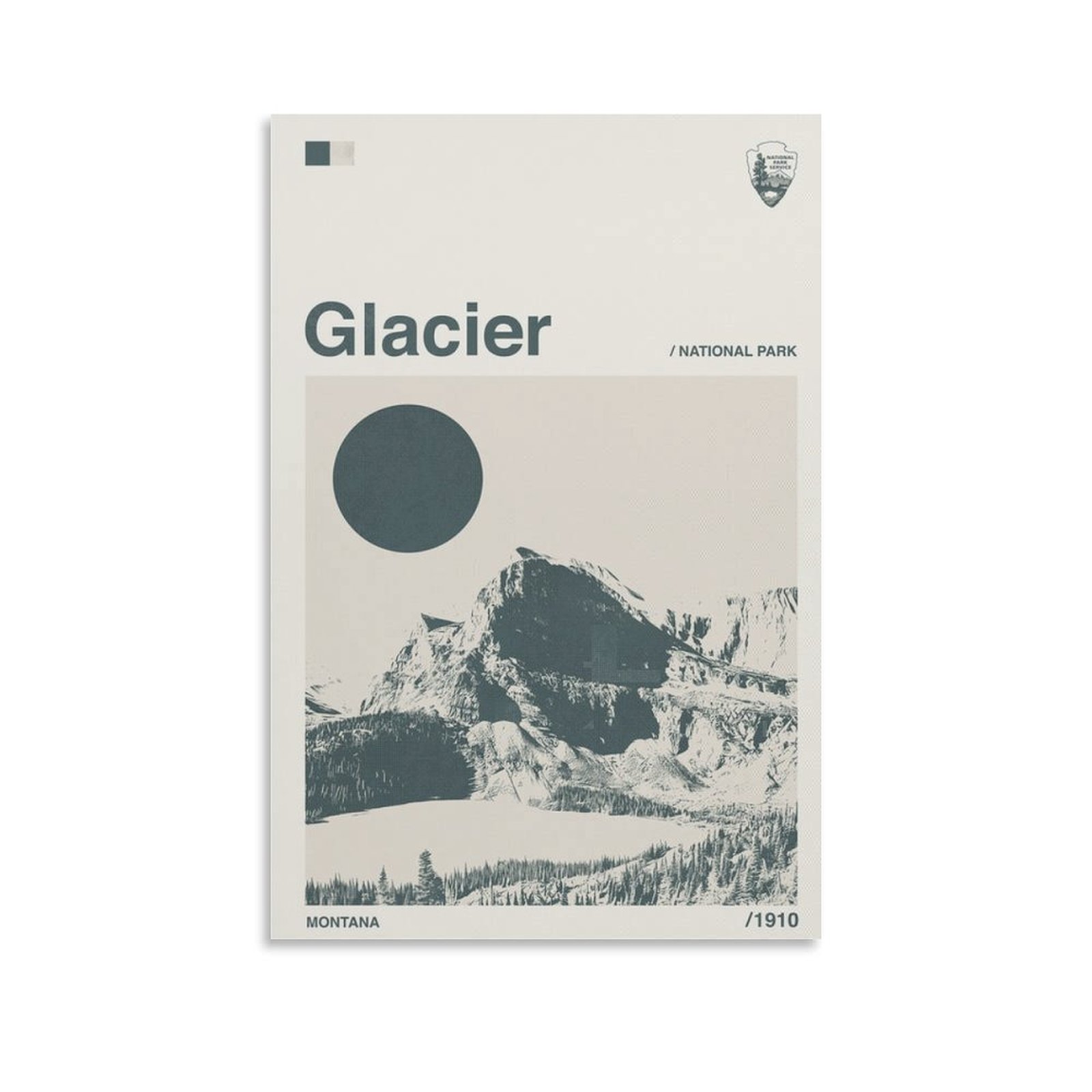 Glacier Travel Poster, Glacier Art, National Park Poster, National Park ...