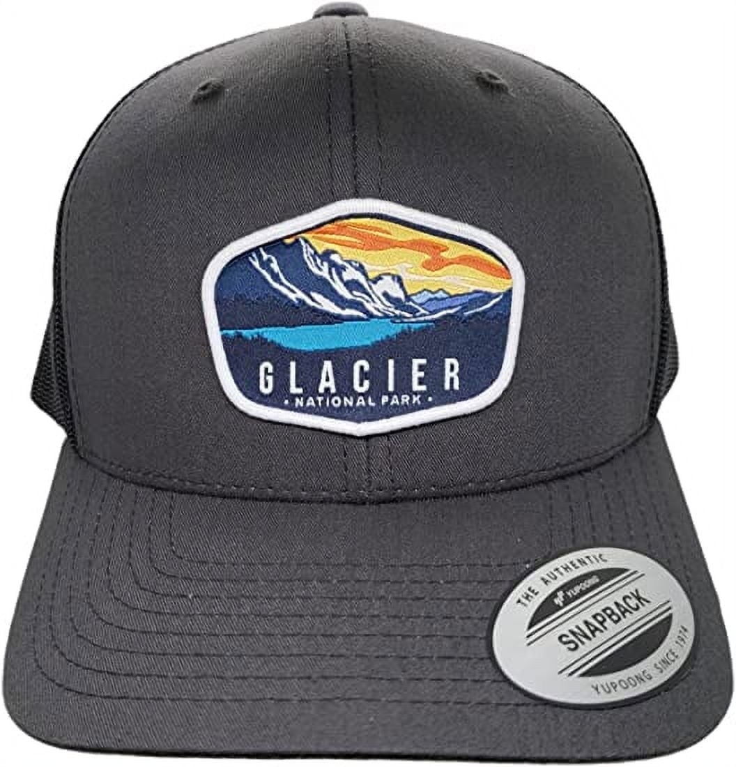 Glacier Trucker Hat w/National Park Woven Patch (Grey/Black) - Walmart.com
