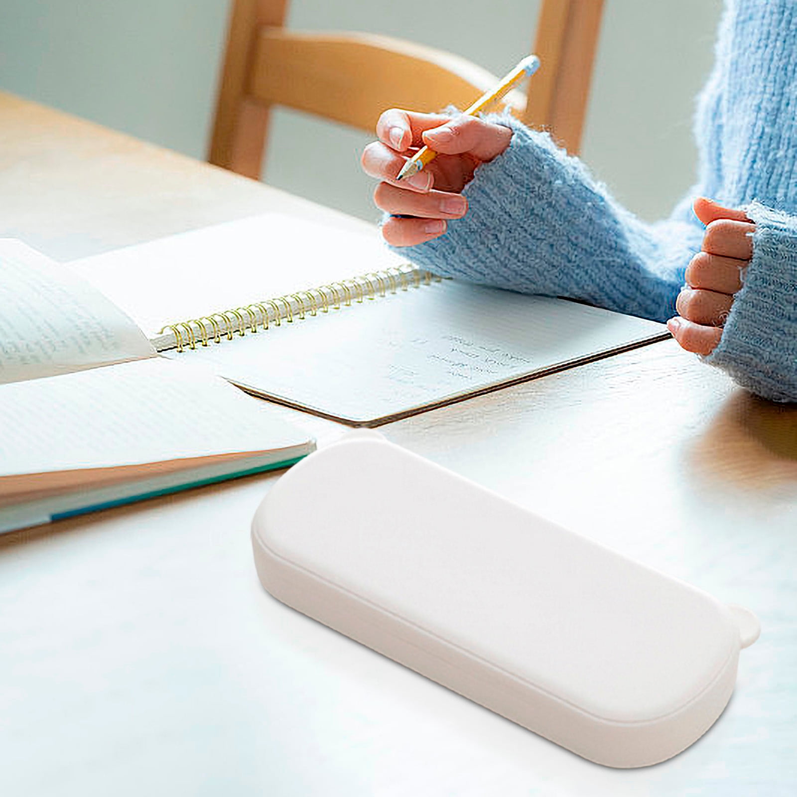 Glacier White Plastic Multi-Purpose Office Organizer Box With Interlocking Grooves & Compact ...