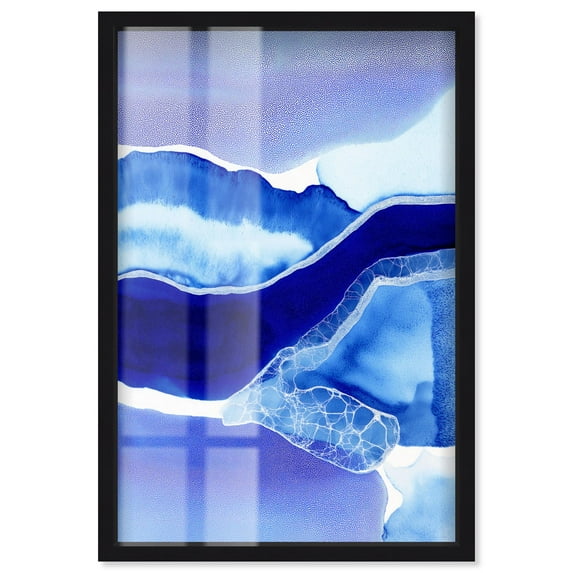 Glacier and the Stream Shadowbox Print Blue Wall Decor by Art Remedy ...