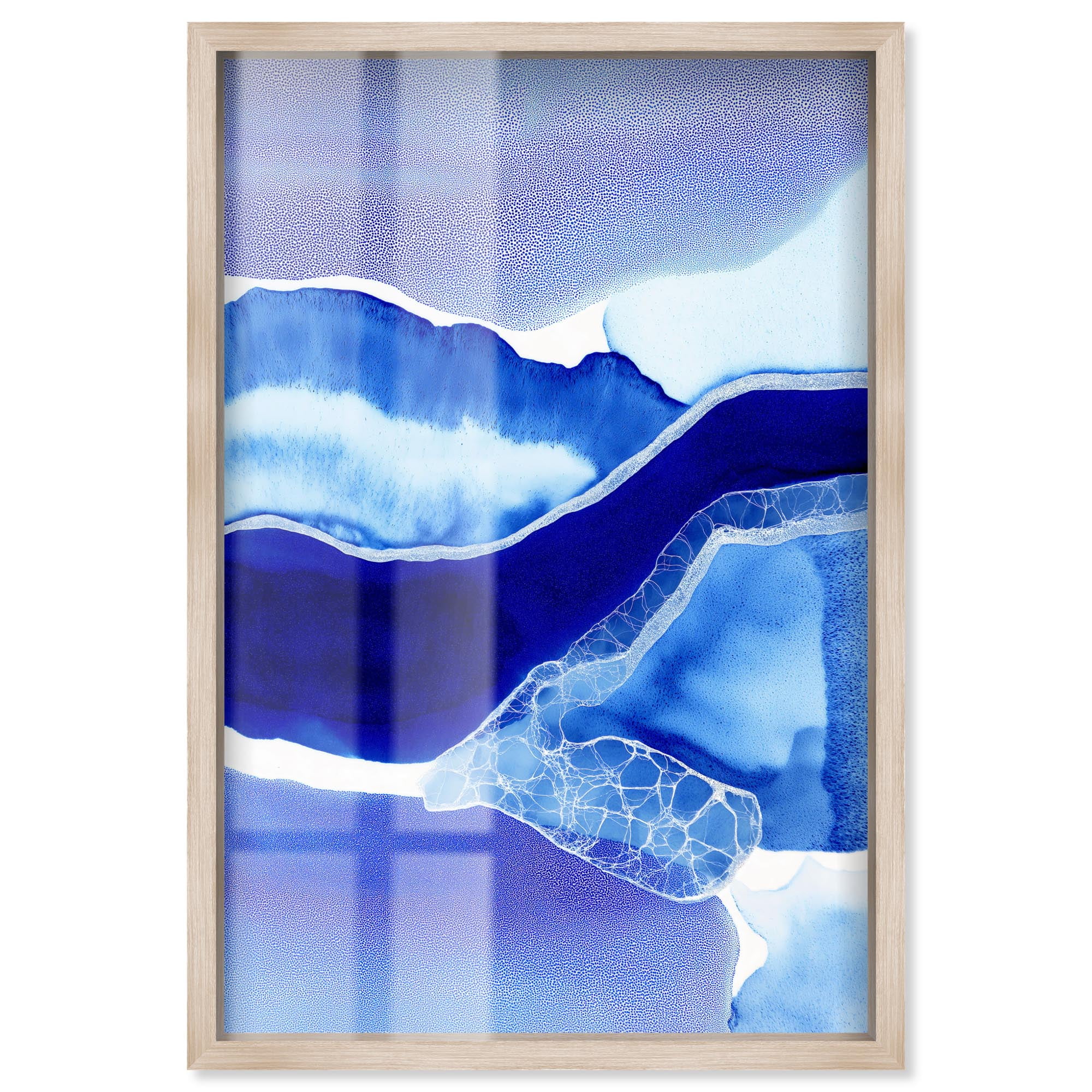 Glacier and the Stream Shadowbox Print Blue Wall Decor by Art Remedy ...