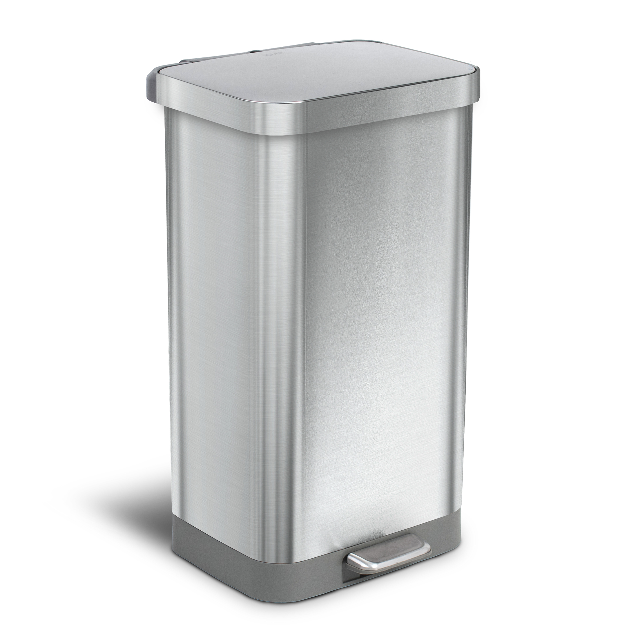 Hefty 2.6 Gallon Trash Can, Plastic Step On Bathroom Trash Can, White ...