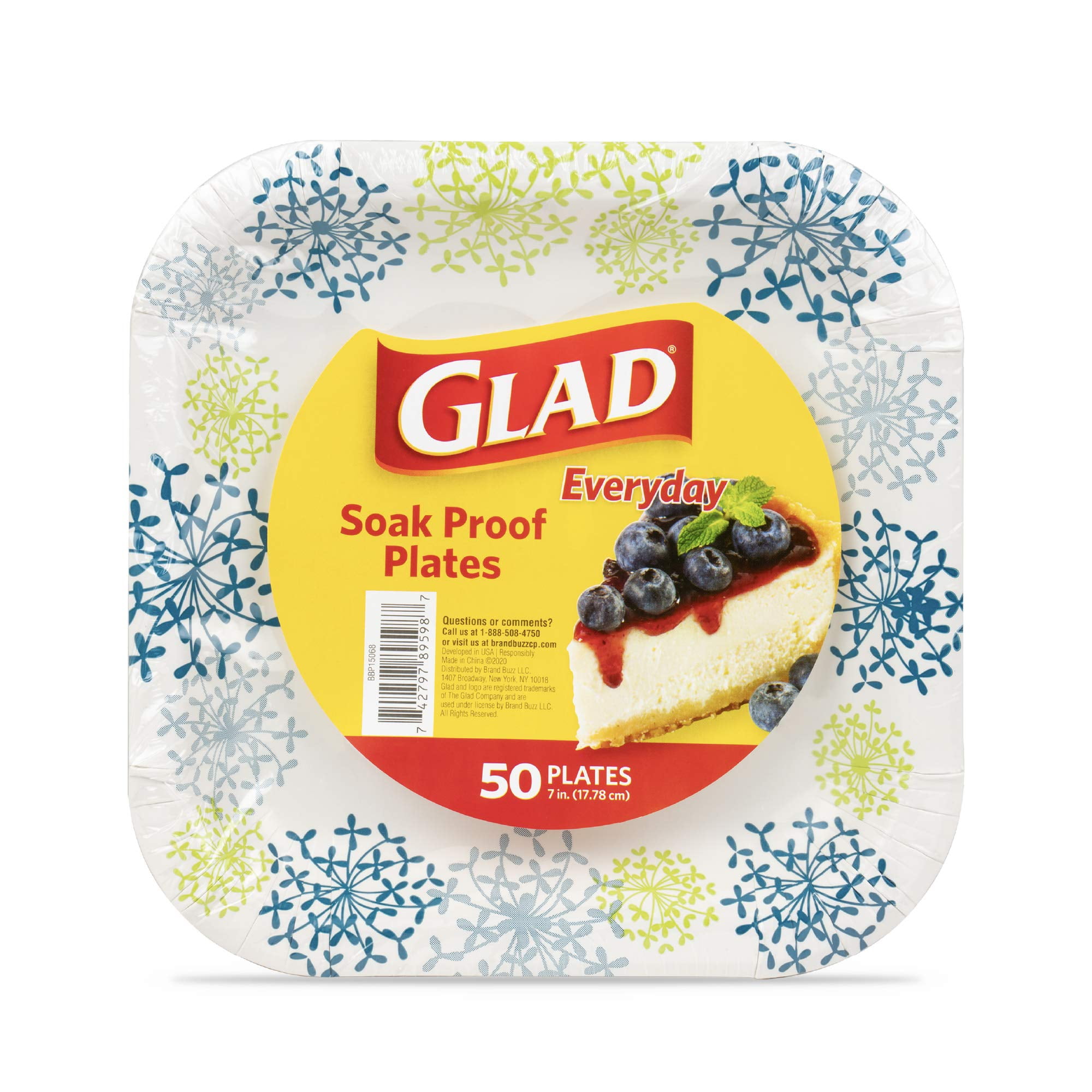 Glad 7 Inch Square MSF2 Paper Plates | Soak Proof Paper Plates for ...