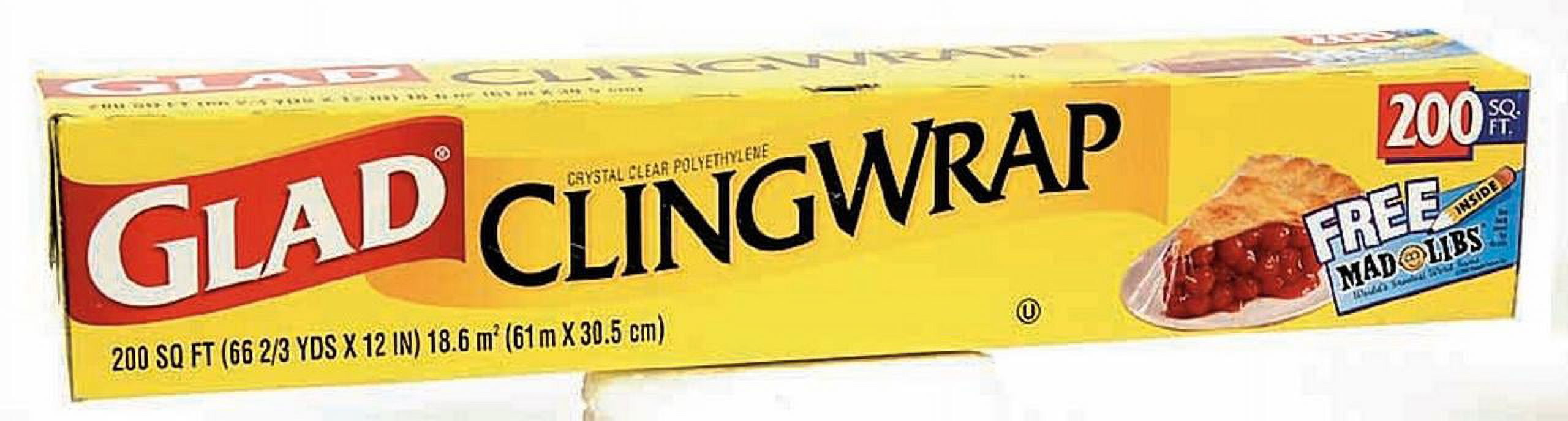 Glad Cling Wrap Plastic Food Wrap 200 sq ft (Pack of 48) - Walmart.com