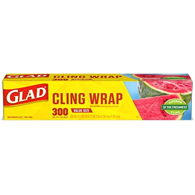 Glad Cling Seal Plastic Food Wrap - 300 Square Foot Roll - Walmart.com