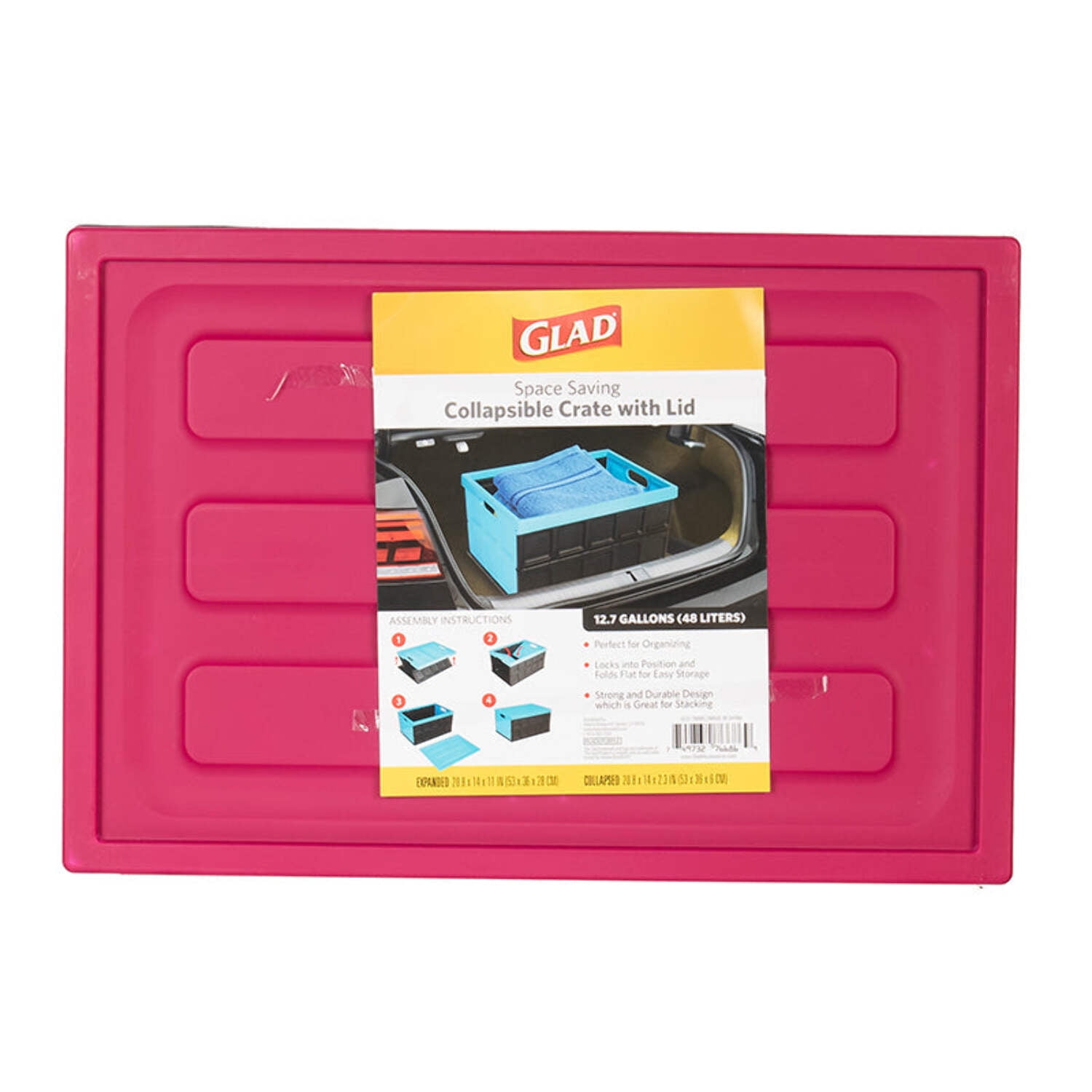 Glad® Collapsible Storage Crate with Lid 48L - Walmart.com