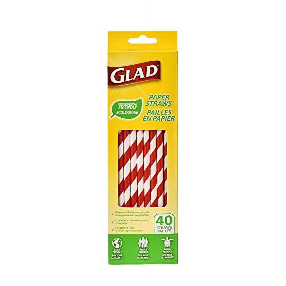 Glad Eco Friendly Paper Straws 6 Pack Biodegradable Paper Straws