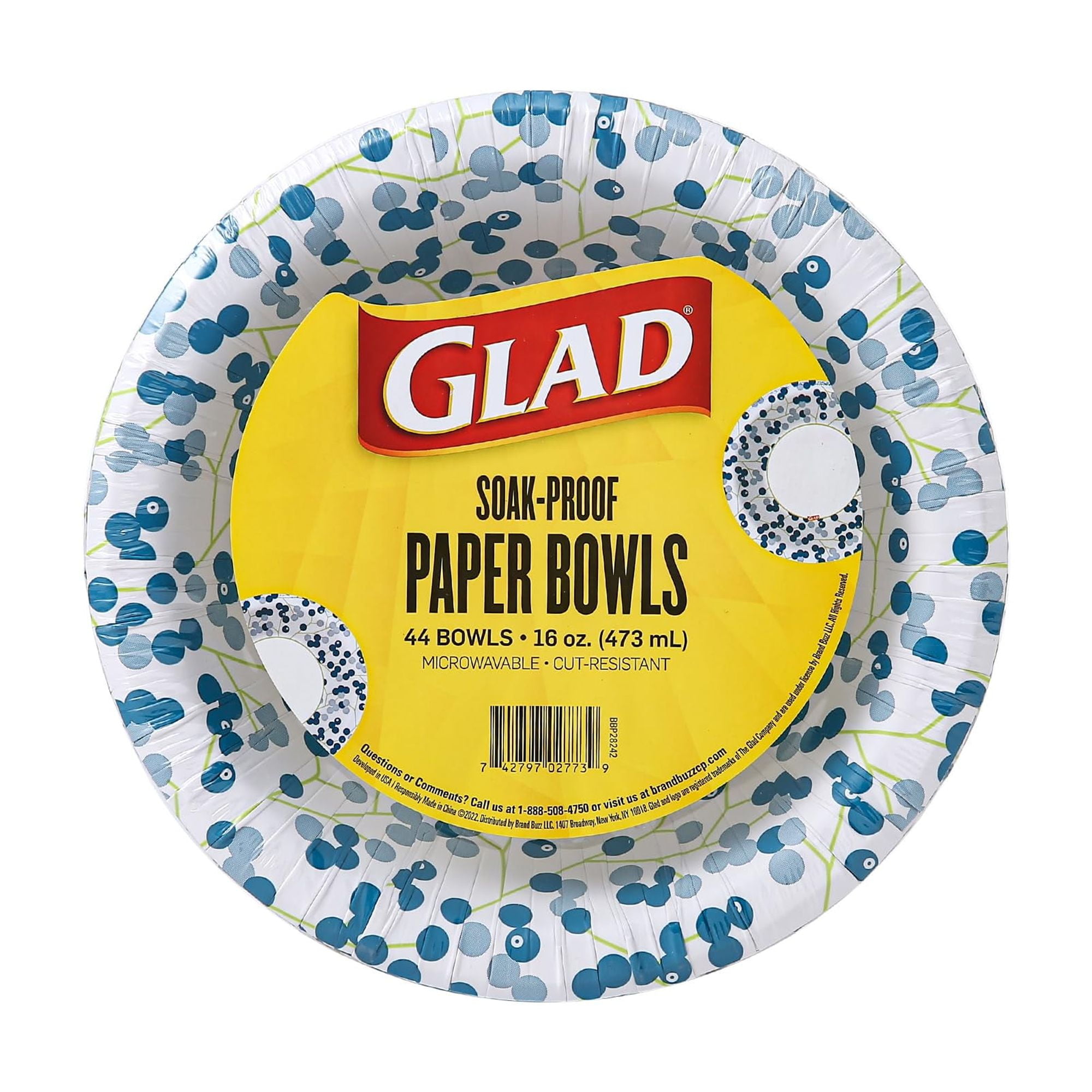 Glad Everyday Disposable Paper Bowls with AFN1Berry Nice Design - Soak ...