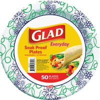 Glad Everyday Paper Disposable Plates 50CT 8.5" RND PAPR PLATE, Each ...