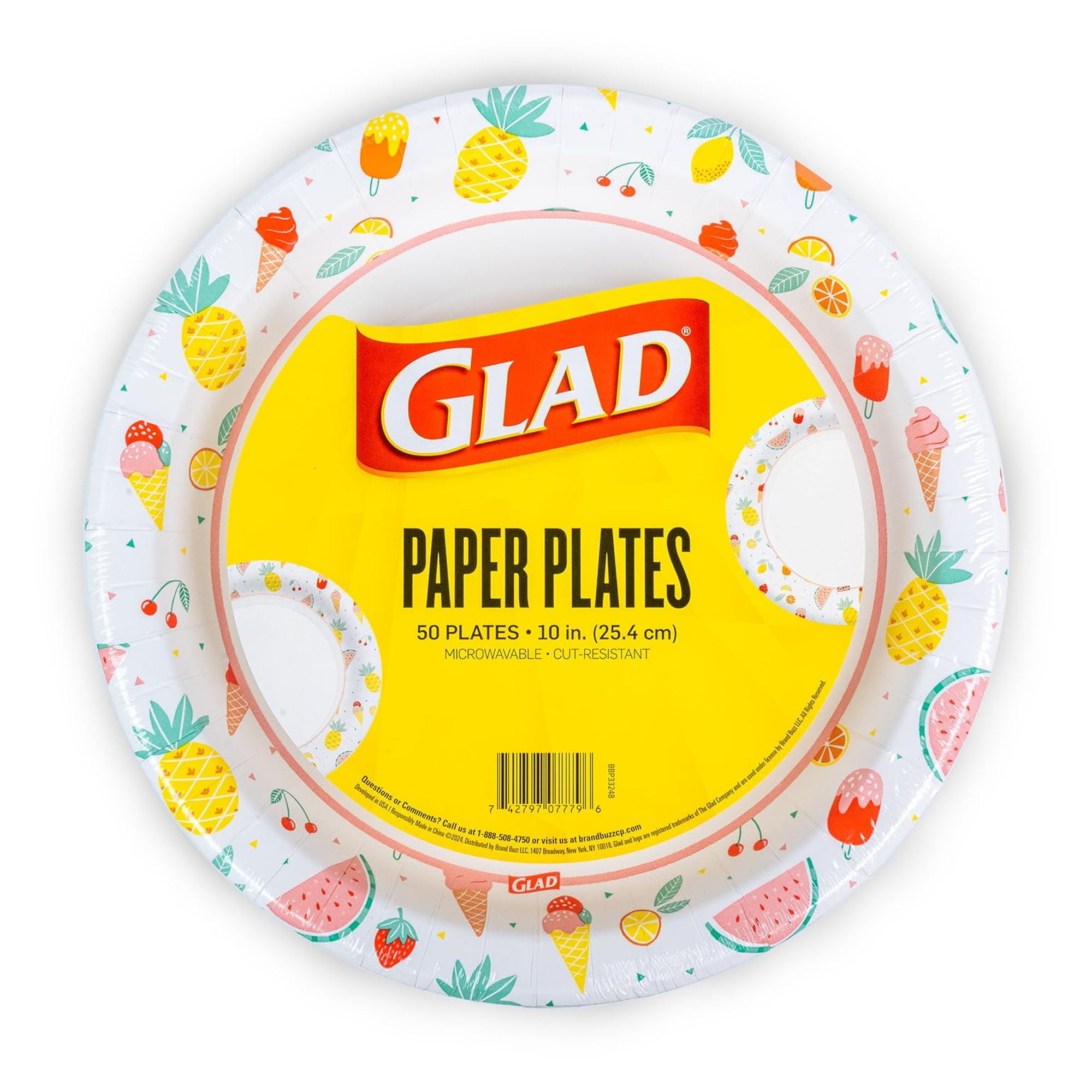 Glad Everyday Round Disposable Paper Plates AFN1with Picnic Design ...