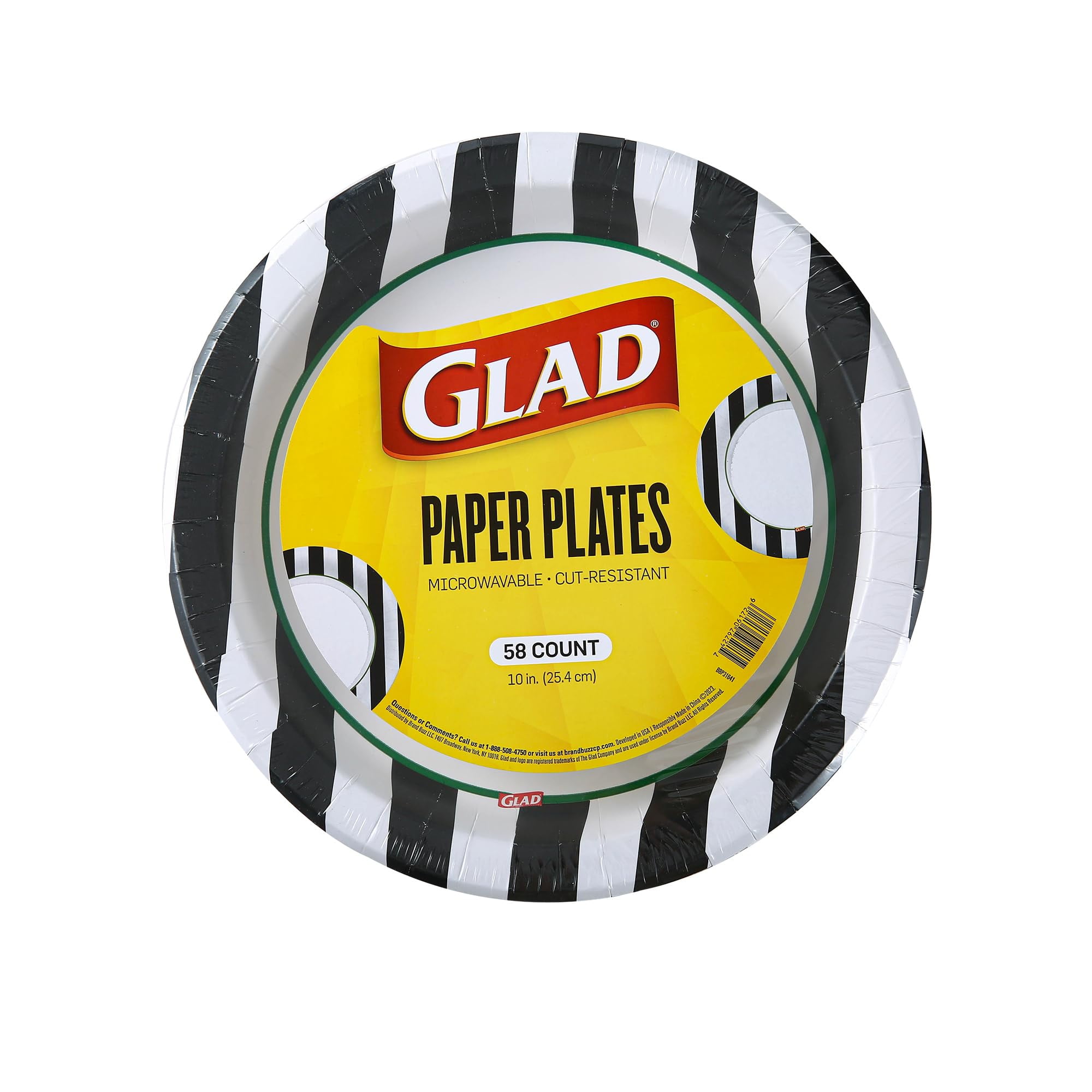 Glad Everyday Round Disposable RRF12 Paper Plates with Referee Football ...