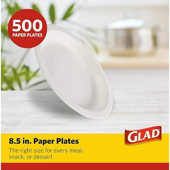 Glad - Everyday Round Paper Plates - 8.5" - 500CT - Walmart.com