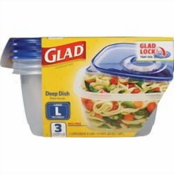 Glad Food Storage Container 3CT 64OZ LRG REC DISH, Each - Walmart.com