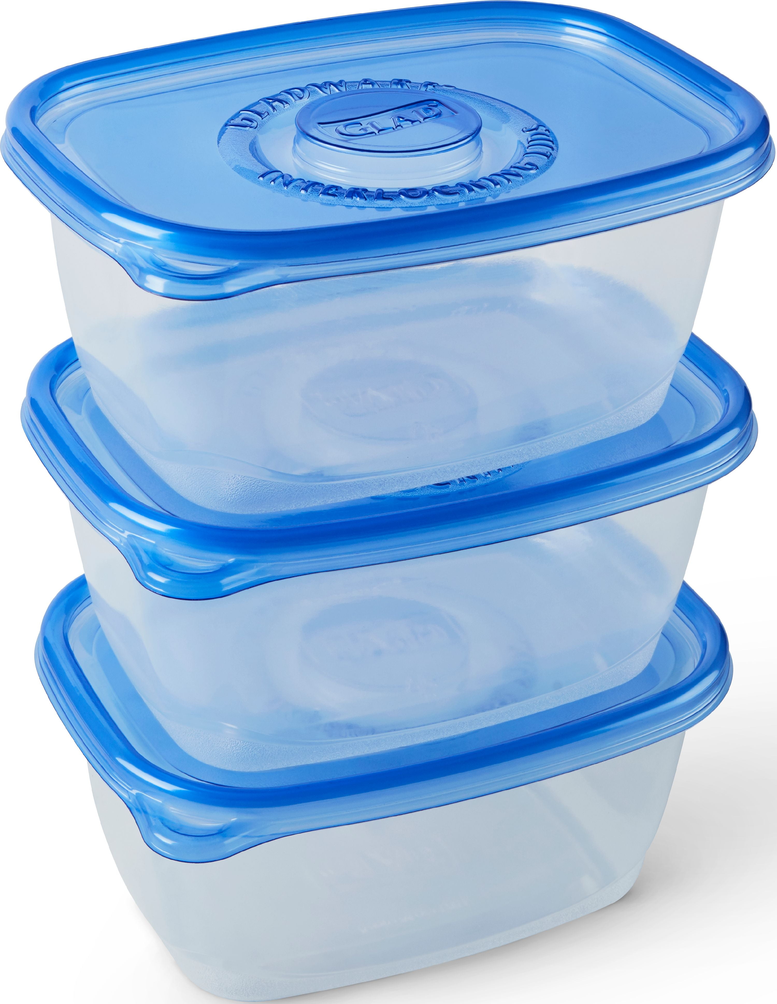Glad BPA-Free Plastic Food Storage Containers - Deep Dish 64oz Large ...