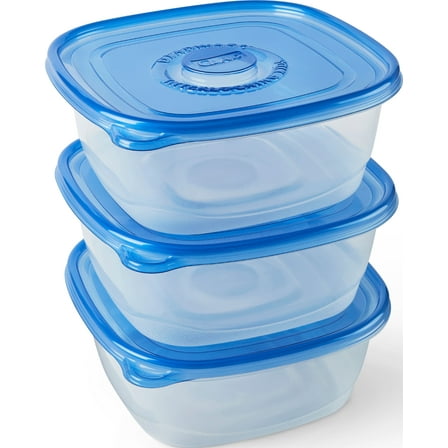 Glad Family Size XL Square Food Storage Containers, 3 Count Set, Hold ...