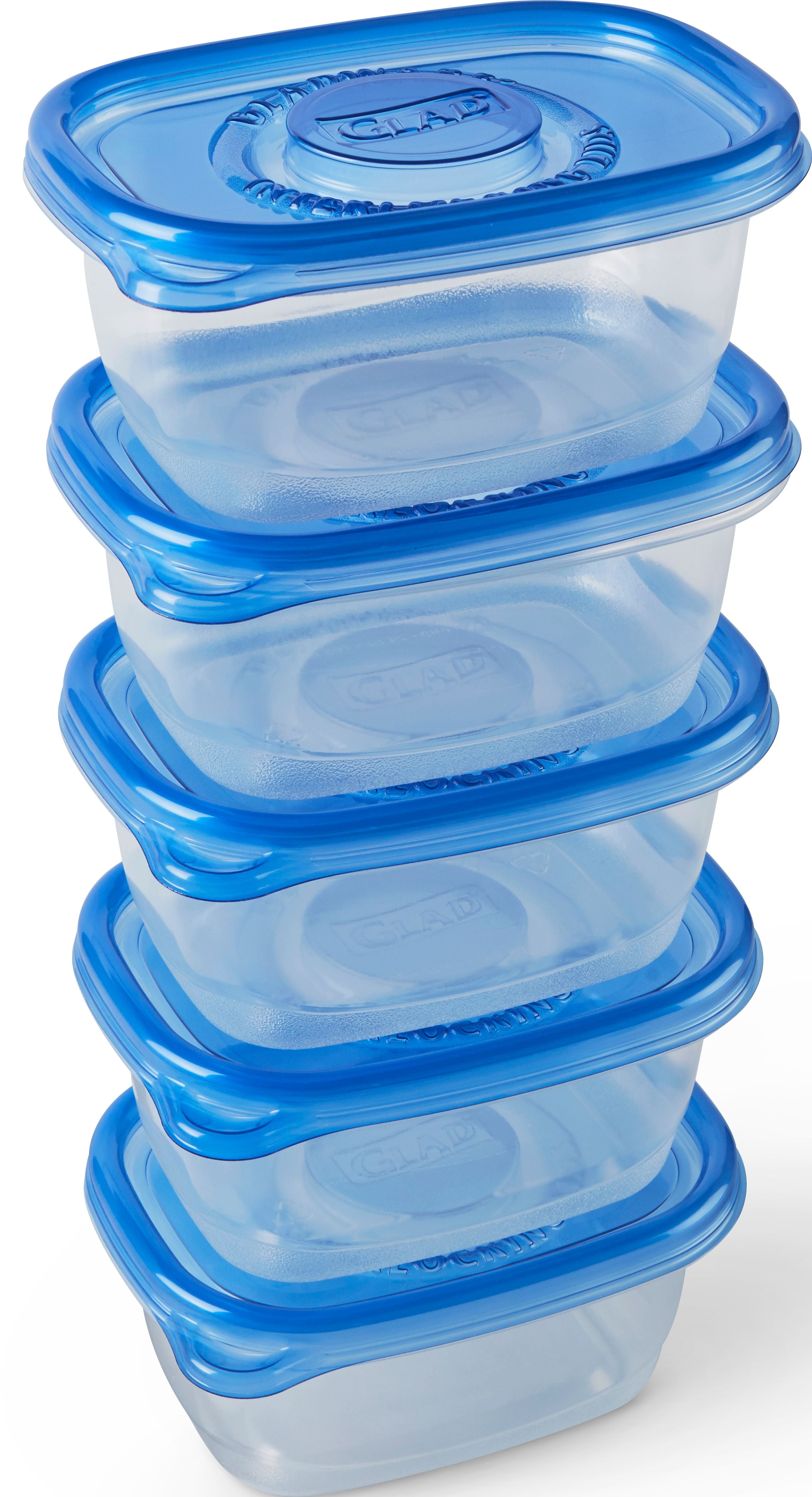 Glad Small Plastic Food Storage Containers, Reusable, Mini Round 4oz ...