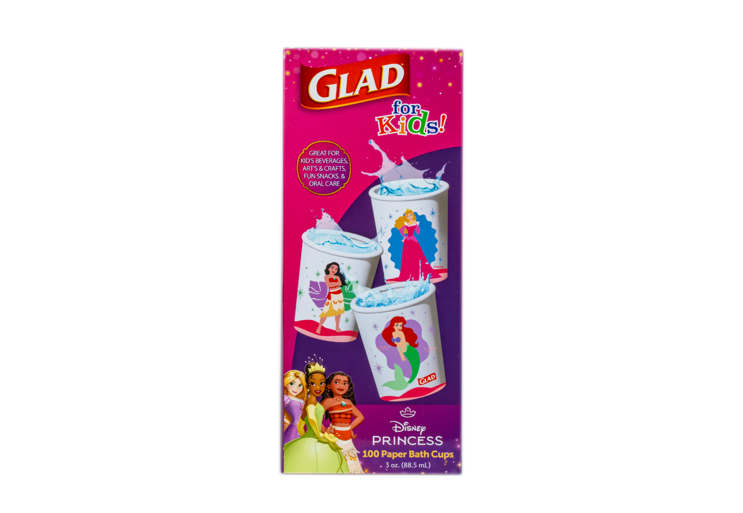 Glad For Kids Disney Princess 3oz Mini Bath Cups 100ct - Walmart.com