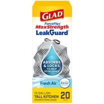 Gain ForceFlex MaxStrength Tall Kitchen Drawstring Trash Bags, 13 ...