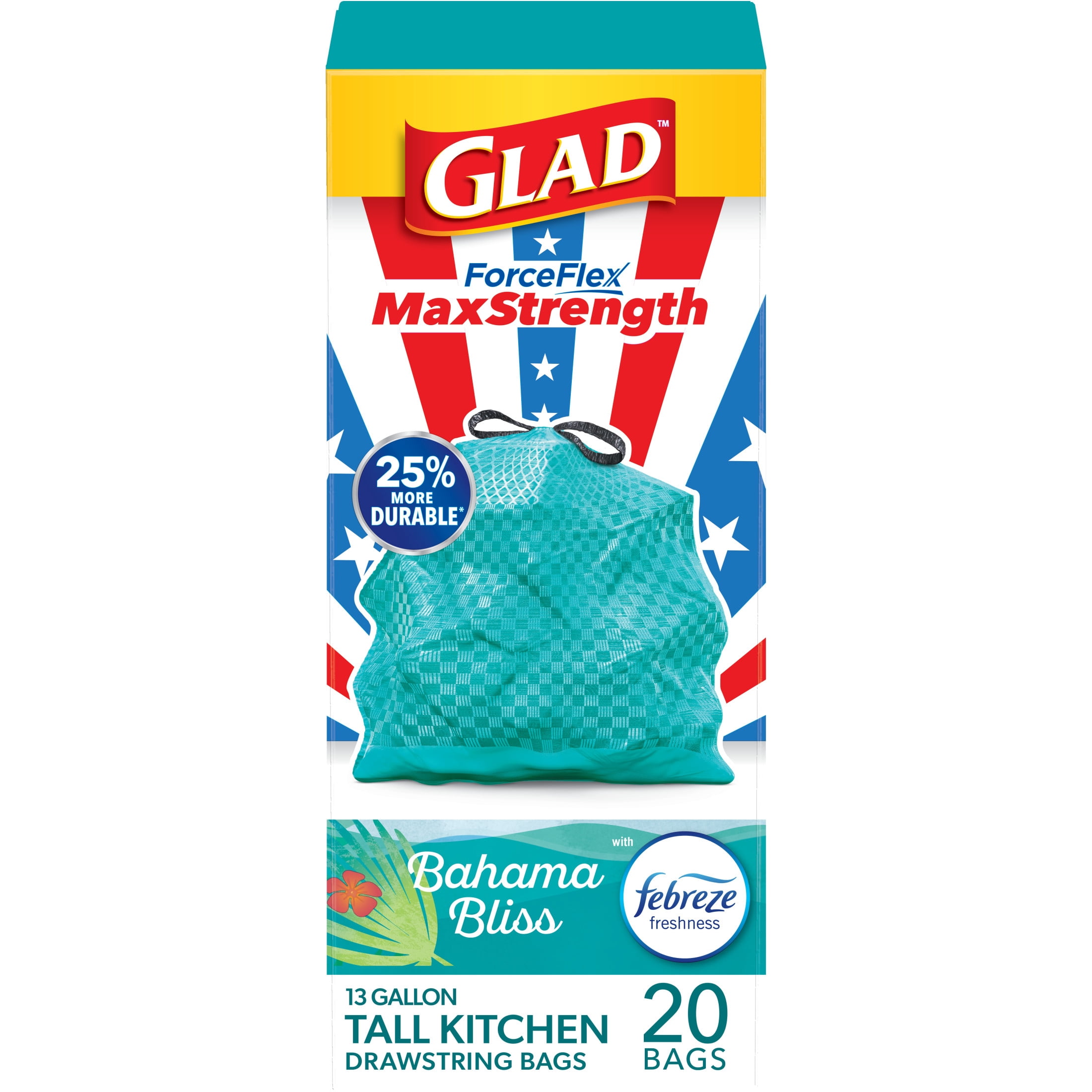Glad ForceFlex 13G Bags | Bulk trash bags for grocery retail - Walmart ...