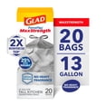 Glad ForceFlex MaxStrength Tall Kitchen Drawstring Trash Bags, 13 ...
