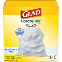 Glad ForceFlex MaxStrength Tall Kitchen Drawstring Trash Bags, 13 ...