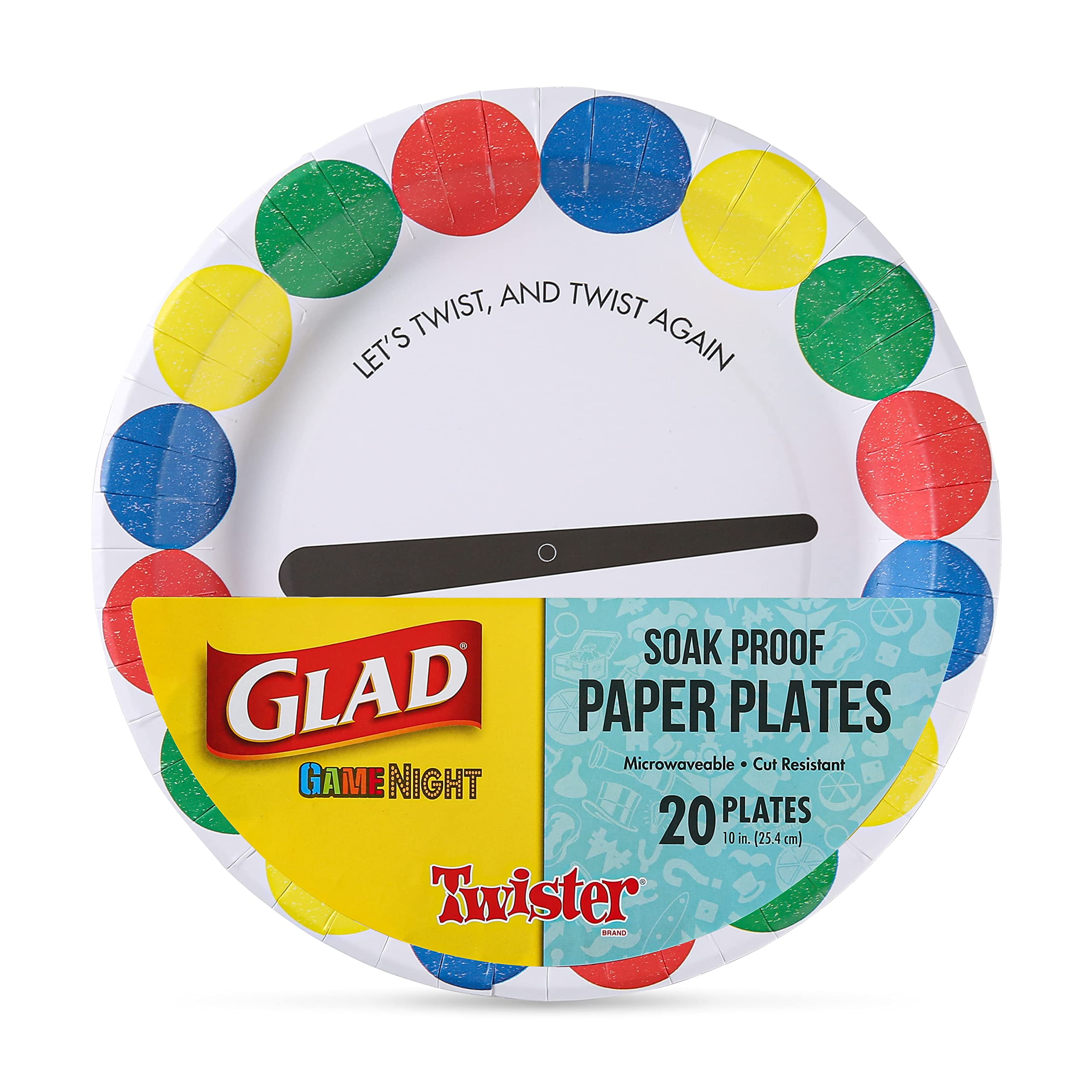 Glad Game Night Twister TSF6 Disposable Paper Plates | Soak Proof, Cut ...